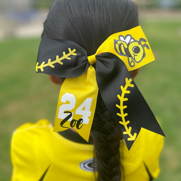 Custom Softball Bows | Hair Bows for Team | Cheer Bow | Personalized ...