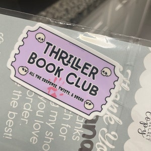 Thriller Book Club Sticker Bookish Stickers Gifts for Readers Coffee ...