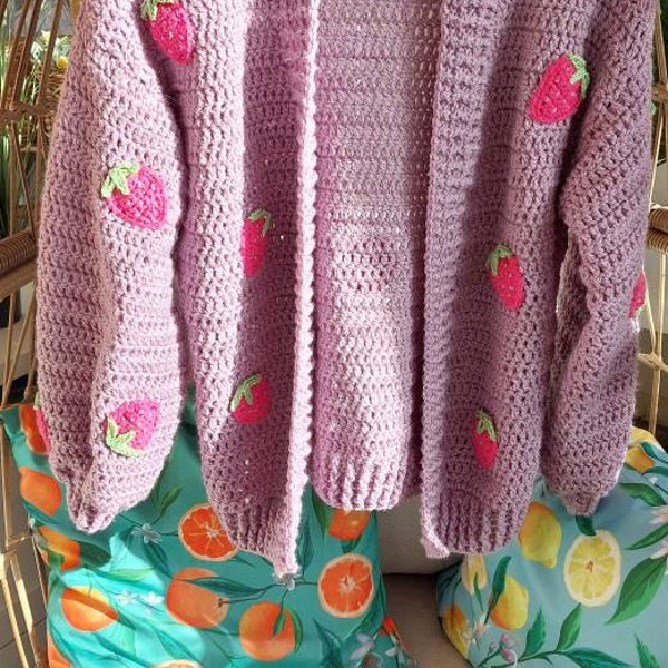 Strawberry Cardigan Pdf Crochet Pattern - Etsy