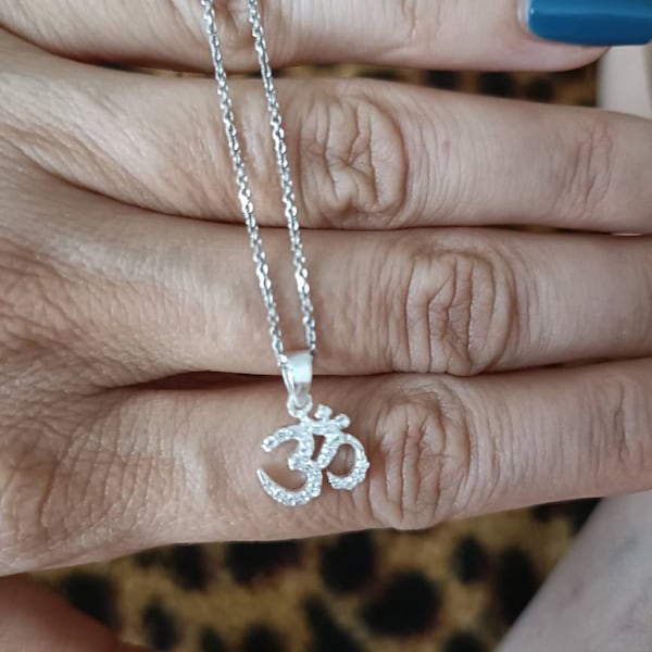 925 Sterling Silver Om Pendant - Aum Chain Pendant Necklace - Gift for ...