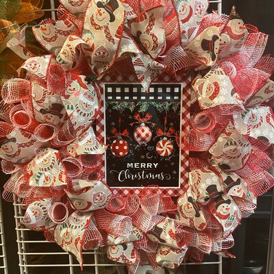 Christmas Wreath Sign, Personalize It by Pam, Signs for Wreaths, Door ...