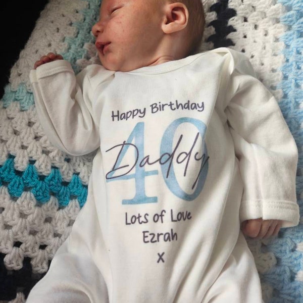 Happy 40th Birthday DADDY Baby Outfit (first Birthday 1st Birthday ...
