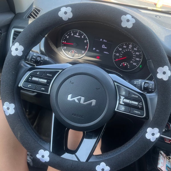 Cute Little Daisy Car Steering Wheel Cover for Women,custom Text Cotton ...