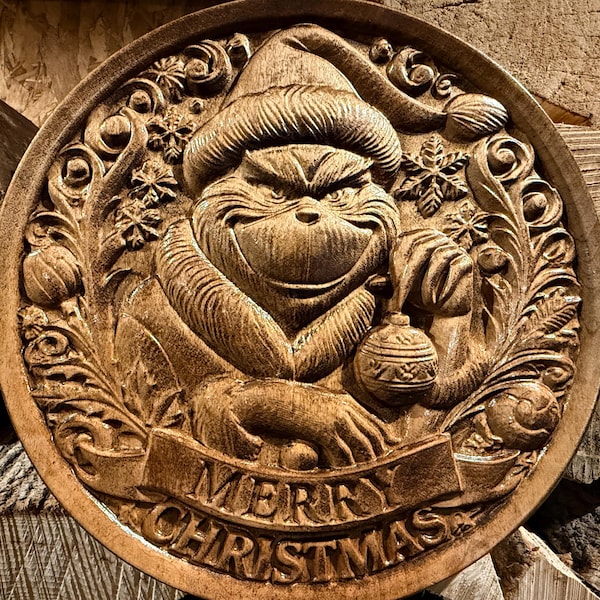 3D STL Design Grinch Christmas Relief for CNC Routers and 3D Printing ...
