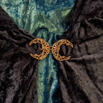 Moon Cloak Cloakclasp Double Moon Cape Closure, Fibula, Penannular - Etsy