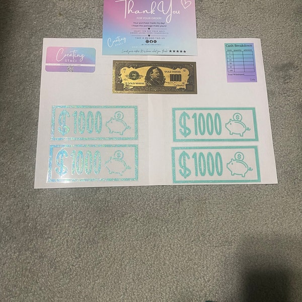Placeholders for Cash Envelopes Personalized Placeholders Clear ...