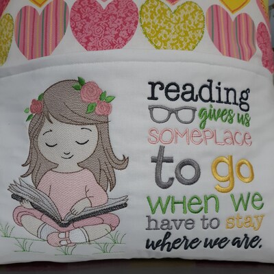 Girl Embroidery Designs Reading Embroidery Design Machine Embroidery ...