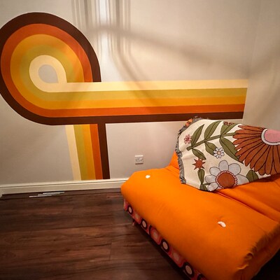 Self Adhesive Vinyl Sticky Back Plastic Retro Circle Pattern Vinyl ...