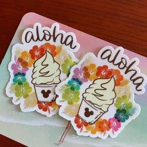 STICKER Disney World Dole Whip Aloha Hawaiian Flowers Vinyl Sticker ...