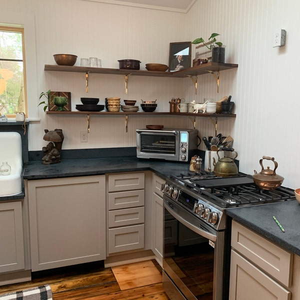 Unlacquered Brass Classic Shelf Brackets | Polished Solid Cast Brass ...