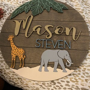Round Nursery Name Sign Baby Boy Sign Round Wood Name Sign - Etsy