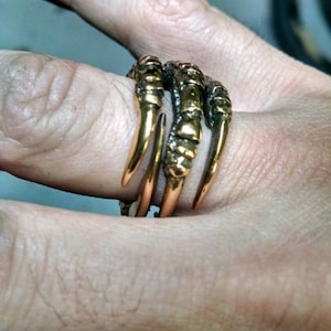 Crow Claw Ring Bronze Bird Claw Ring Raven Claw Ring - Etsy