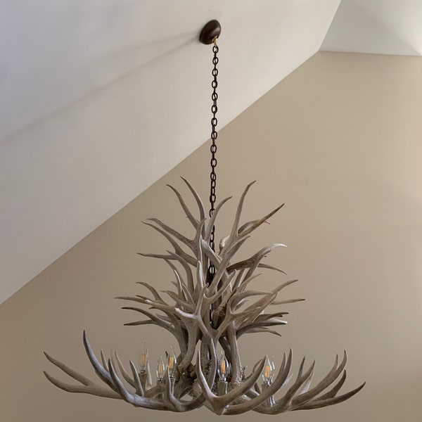 Antler Chandelier Lighting, Farmhouse Antler Chandelier/whitetail ...