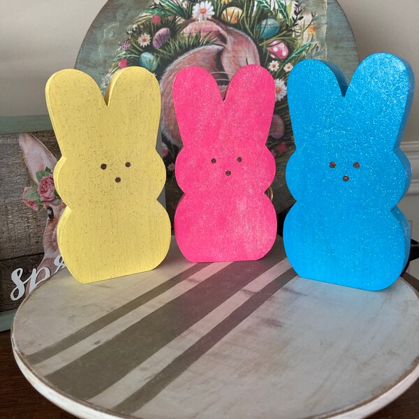 Set of 3 Unfinished Wood Peeps 5.5" X 3" X .75" / Unfinished Wooden ...