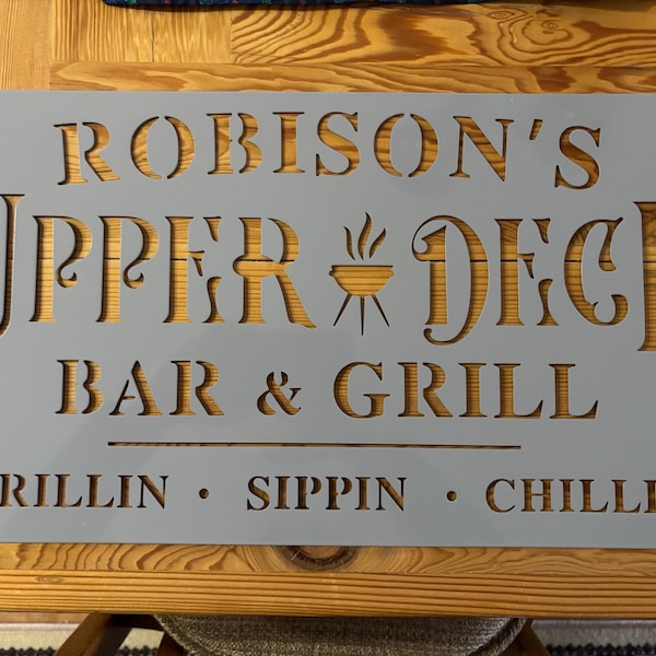 Personalized Backyard Bar & Grill Metal Sign, Custom Patio Sign, Metal ...