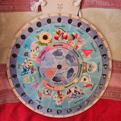 Wooden Jewish Calendar, Hebrew Calendar, Jewish Holidays Calendar ...