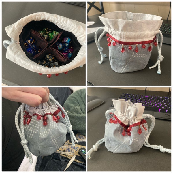 Dice and Drawstring Bag (dnd Dice Bag) PDF Sewing Pattern; RPG Dice Bag ...