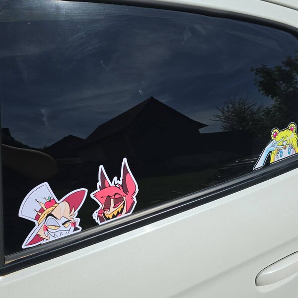 Alastor Car Window Peeker Sticker Hazbin Hotel Peeper Window Decal ...