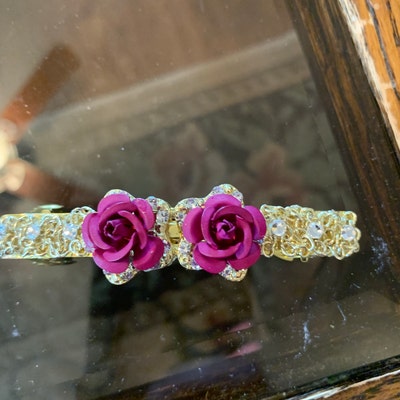 Silver Rose Barrette, Large Rose Hair Clip for Women, - Etsy