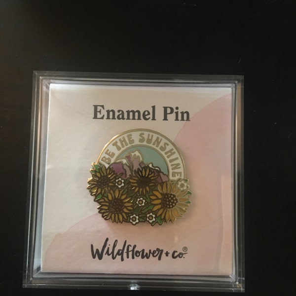 Be the Sunshine Enamel Pin - Mountains Outdoors Nature Sun - Hat Pin ...