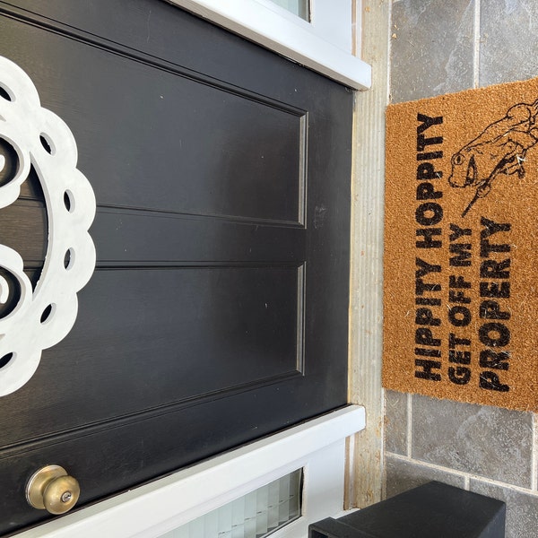 Hippity Hoppity Get off My Property Frog Doormat, Outdoor Front Porch ...