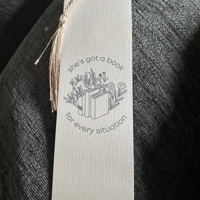 She's Got A Book for Every Situation Bookmark Minimal Beige Bookmark ...