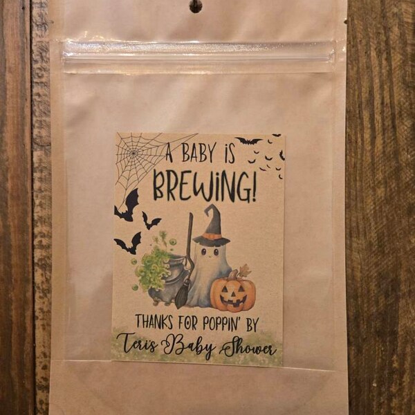 A Baby is Brewing Baby Shower Favors Little Boo Custom Popcorn Treat ...