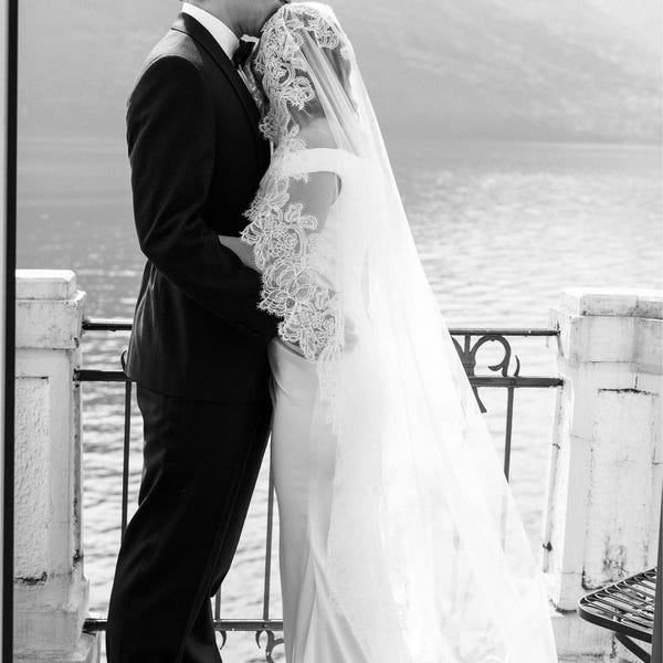 Elegant Cathedral Wedding Veil With Pencil Edge, Soft Tulle Veil, Ivory ...