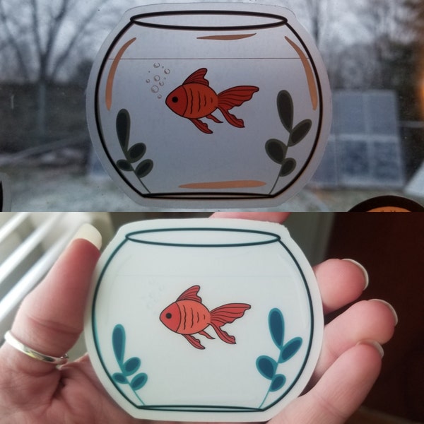 Goldfish Bowl Clear Sticker | Laptop Sticker | Notebook Sticker | Vinyl ...