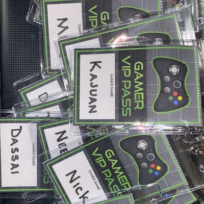 Gamer VIP Party Passes, V.I.P. Cards, Birthday Party Passes, Video Game ...
