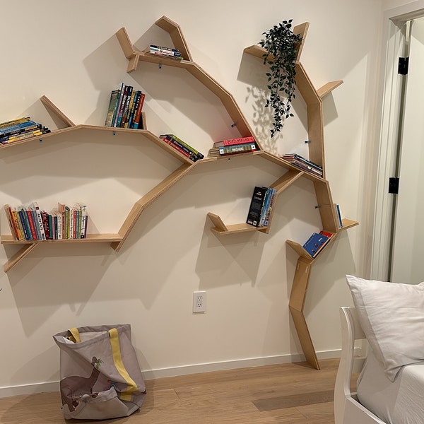Tree Bookshelf | Handmade Wooden Unique Book Case - Etsy