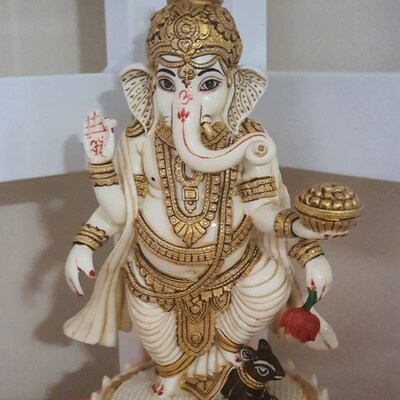 Standing Ganesh Statue Lord Ganesha Good Luck God Home Decor Idol ...