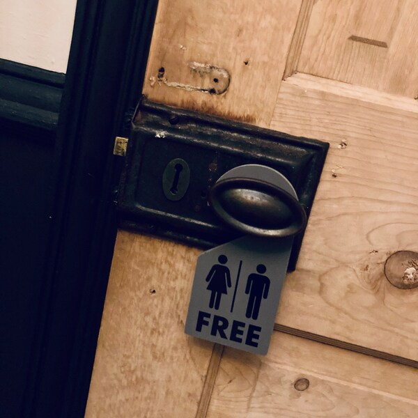 Free / Busy Double Sided Toilet Door Hanger. 4 Styles. Toilet Busy Sign ...