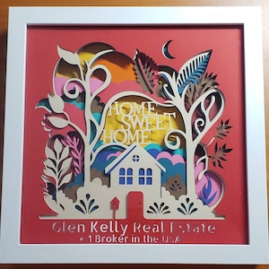 Personalizable Home Sweet Home 3D Shadow Box Template SVG File, Light ...