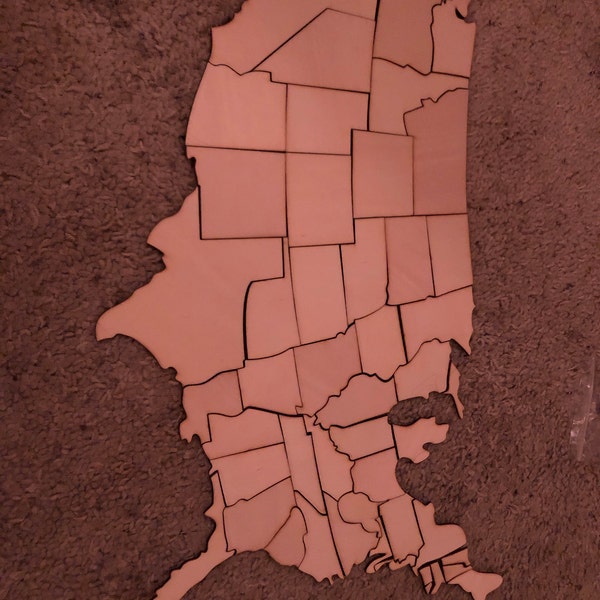 USA State MAP Cut Out Custom Size Unfinished US States Laser Nursery ...