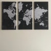 Dark Gray Push Pin World Map Personalized World Map Dark Gray Push Pin ...