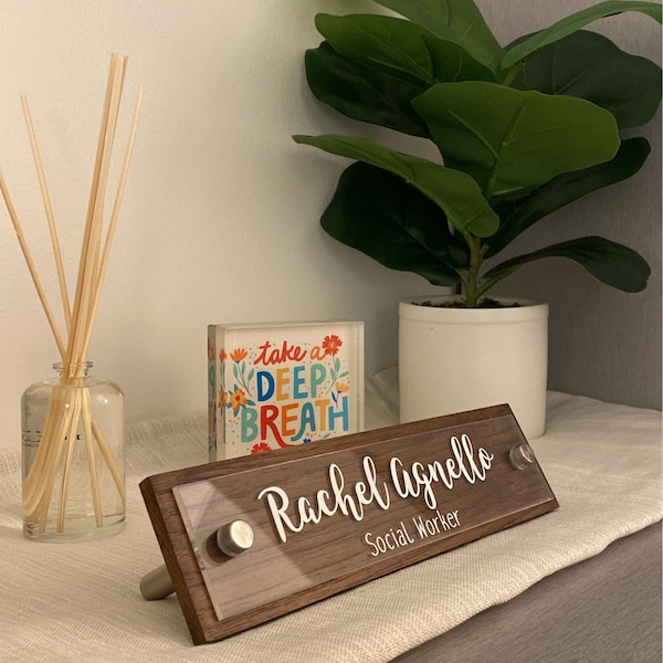 Rustic Desk Name Plate. Made Exclusively by Garo Signs. Size 10" X 2.5 ...