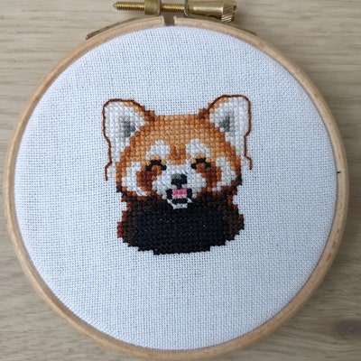 Red Panda Bundle Cross Stitch Pattern PDF Red Panda Smiling Red Panda ...