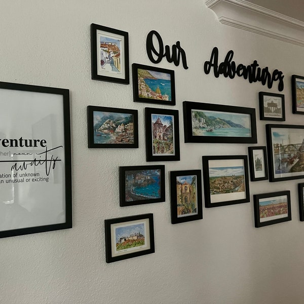 Our Adventures Sign, Adventure Decor, Gallery Wall Signs, Wood Word ...