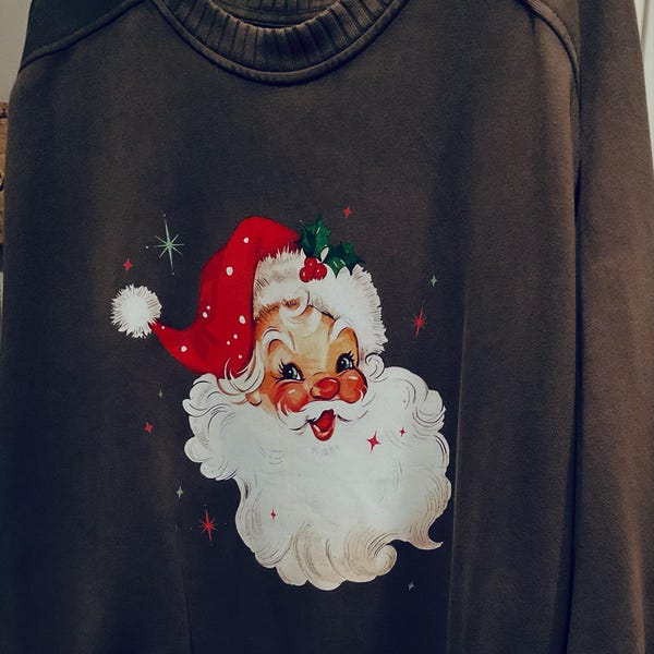 Red Vintage Santa DTF Transfer Print(only) Ready to Press - Etsy