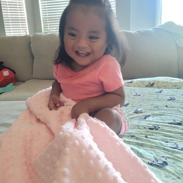 Light Pink Buffalo Plaid Kids Nap Mat, Personalized Check Preschool ...