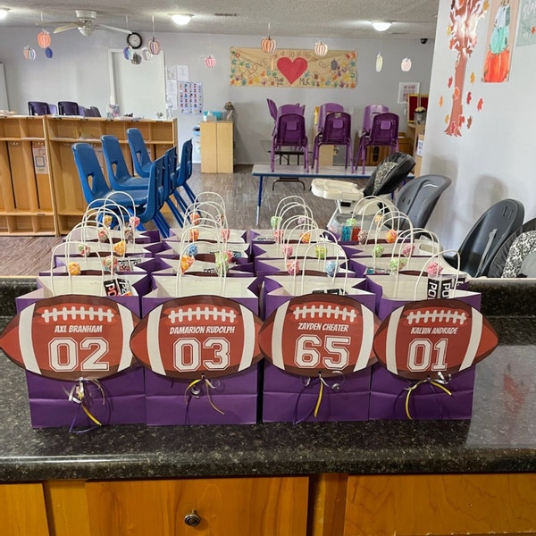 10" Football Tags With Editable Names and Numbers DIY Template - Etsy