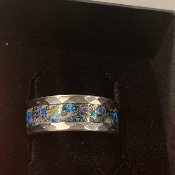 Abalone Shell Ring, Mens Wedding Band, Abalone Ring Mens Wedding Band ...