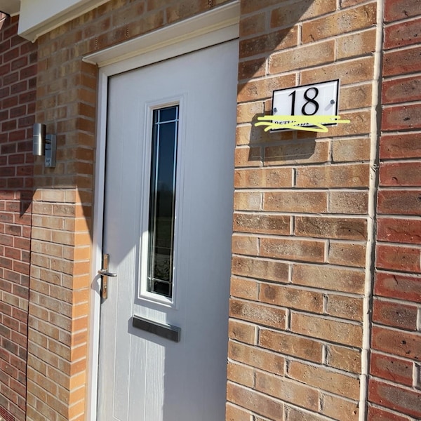 Bordered Rectangular House Signs, Door Number Plaques, Multiple Colour ...
