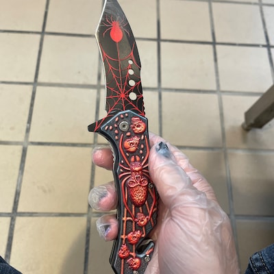 Zombie Skull Tactical Dual Blade Bat Spring Assisted Open - Etsy
