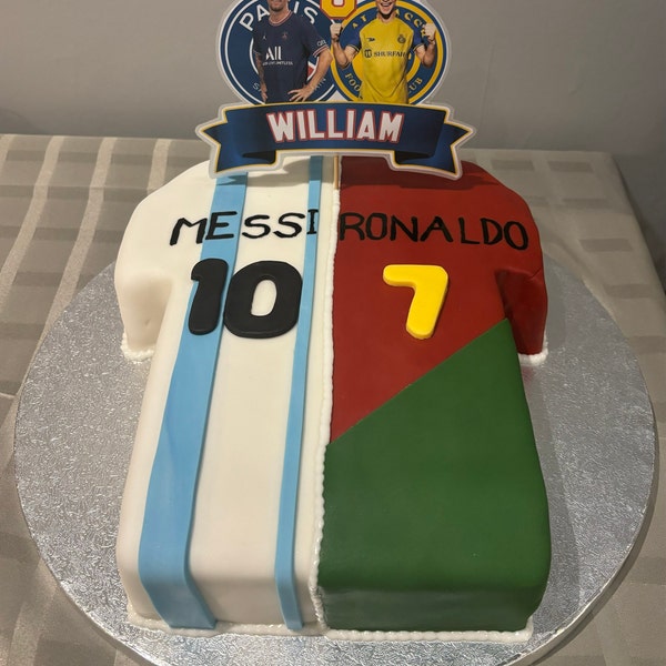 DIGITAL Messi and Ronaldo Cake Topper, Personalization Cake Topper - Etsy