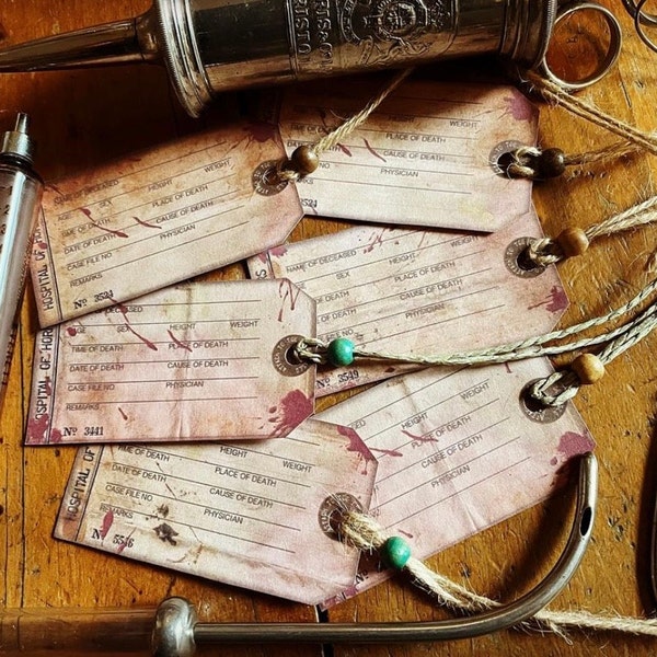 Toe Tags, Horror Props, Halloween Printable Decor, Horror Labels ...