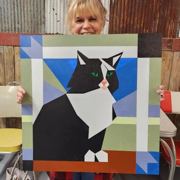 Confident Calico Cat Barn Quilt Pattern and Directions for Painting ...