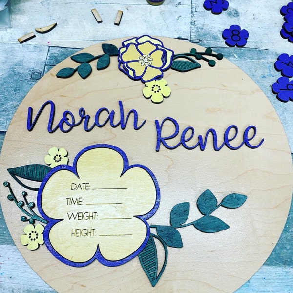 Floral Milestone Sign, SVG FILE Glowforge Flowers - Etsy