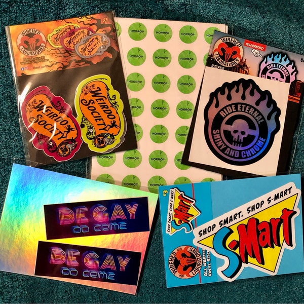 Horror Section Sticker Sheet! 1 Sheet of Thirty-five (35) 3/4" Vinyl ...